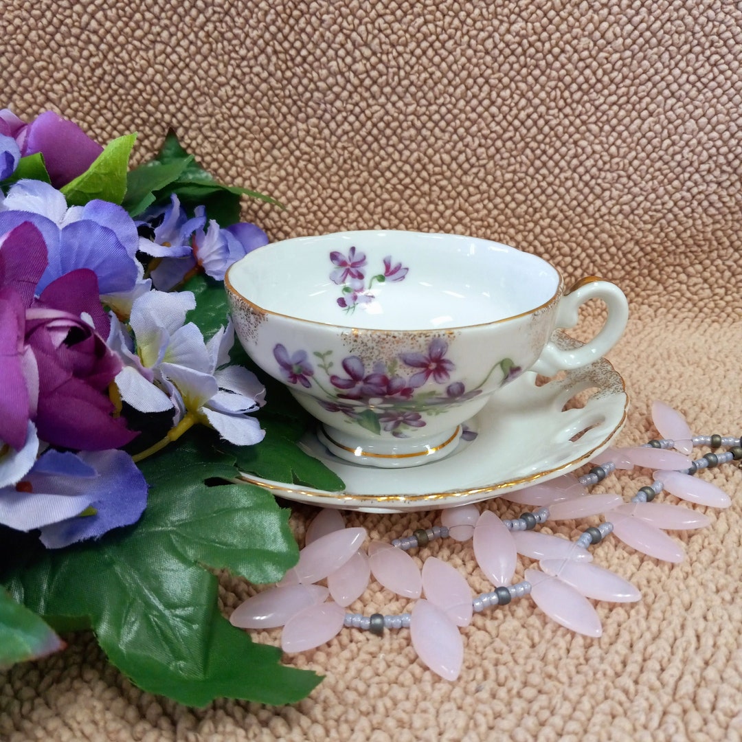 Lefton China Teacup Vintage Teacup Violet Teacup Lefton - Etsy