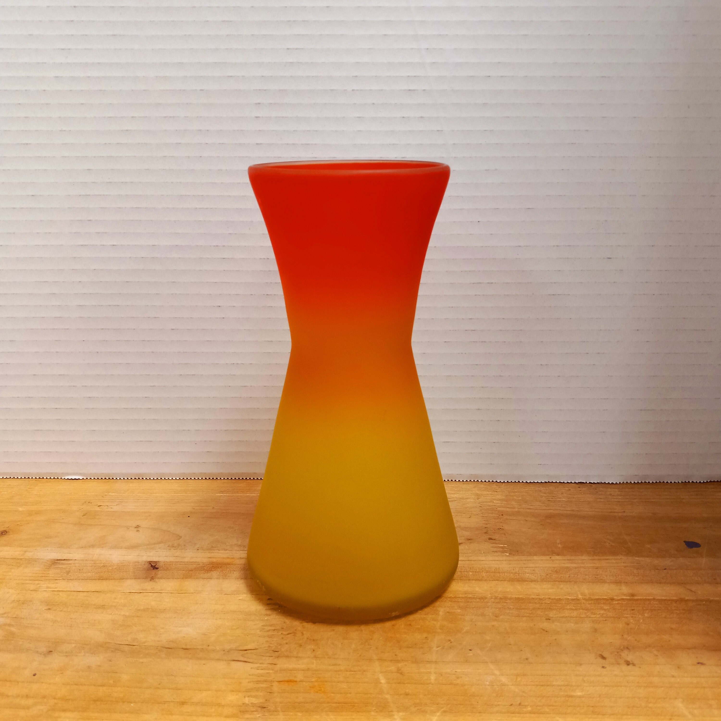 Vintage Blenko Style Amber Glass Vase, Mid Century Modern Hand Blown ...