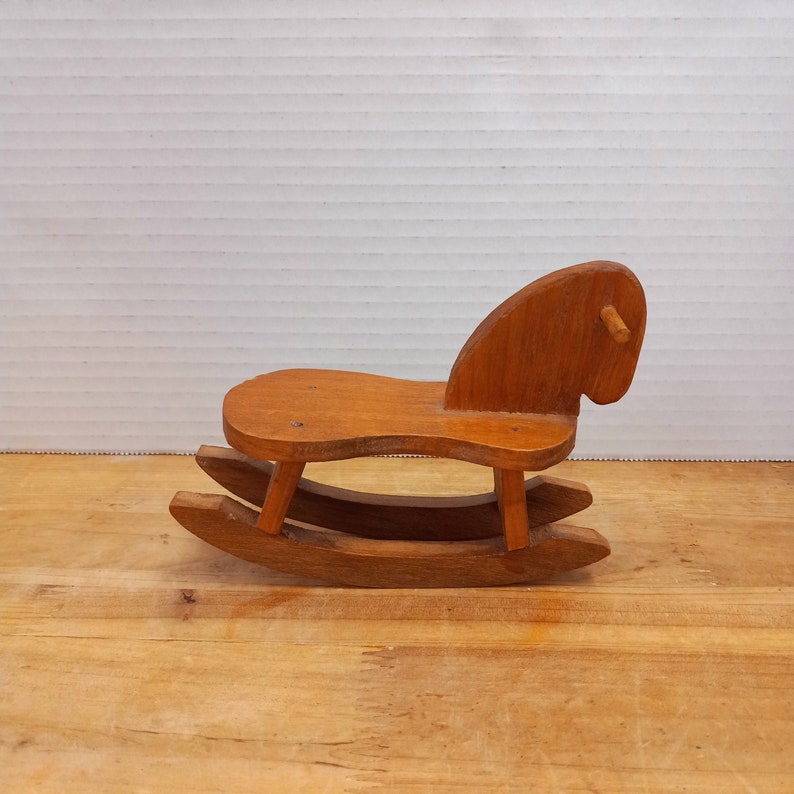 Vintage Wooden Rocking Horse Miniature: Farmhouse Dollhouse Decor - Etsy