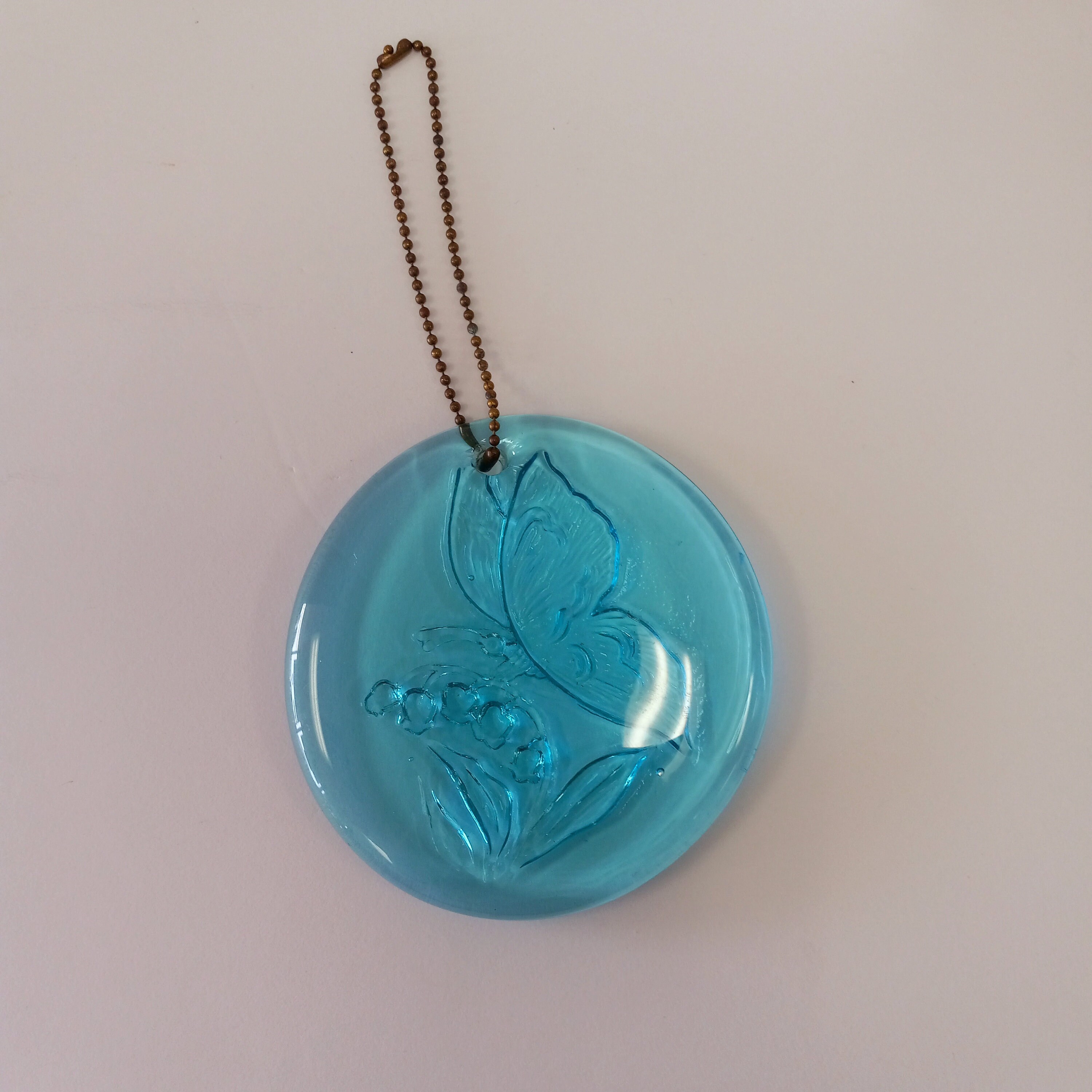 Blue Glass Butterfly Suncatcher, Glass Butterfly Suncatcher, Window ...