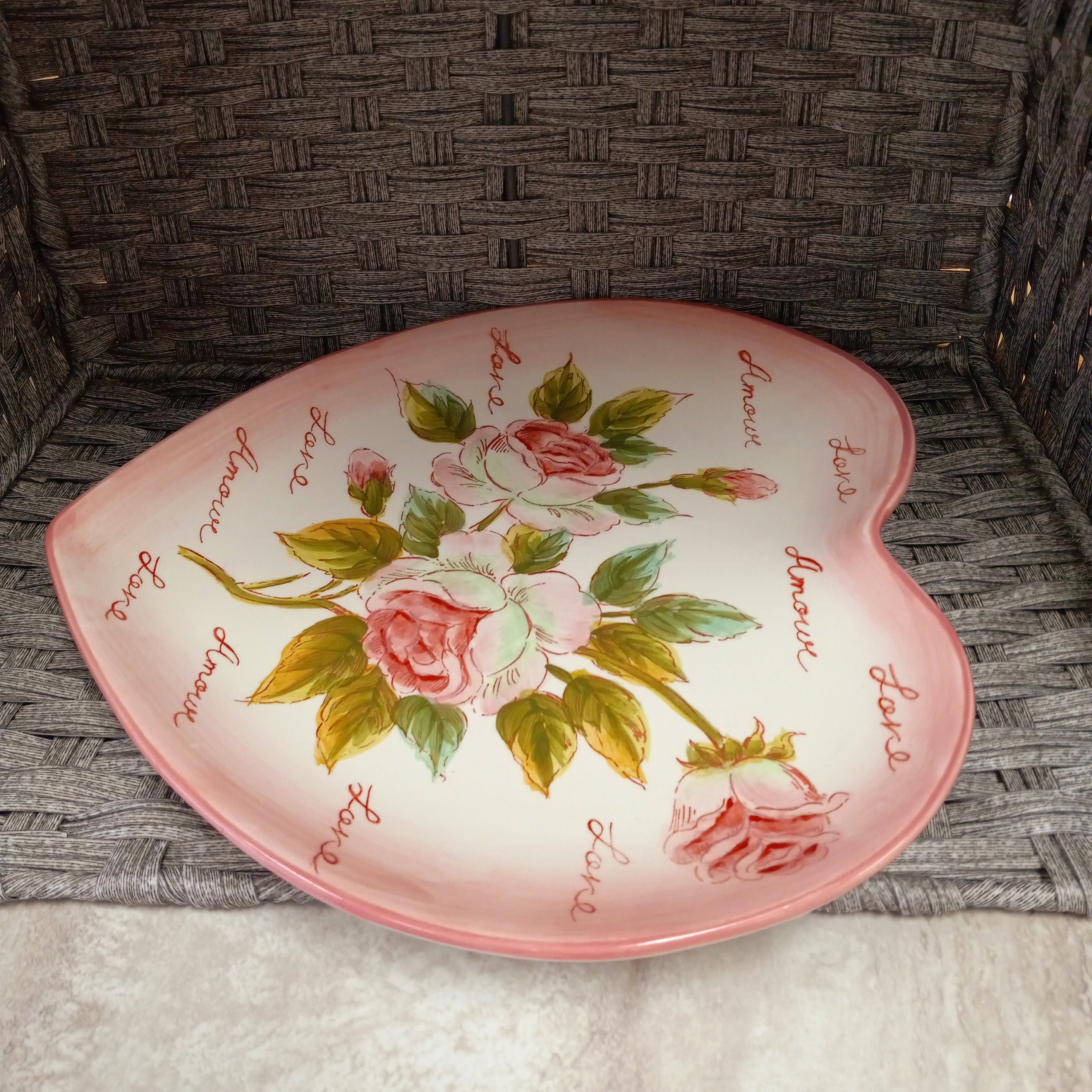 Heart Plate Roses, Love Plate, Romantic Gift, Valentine's Day Gift ...