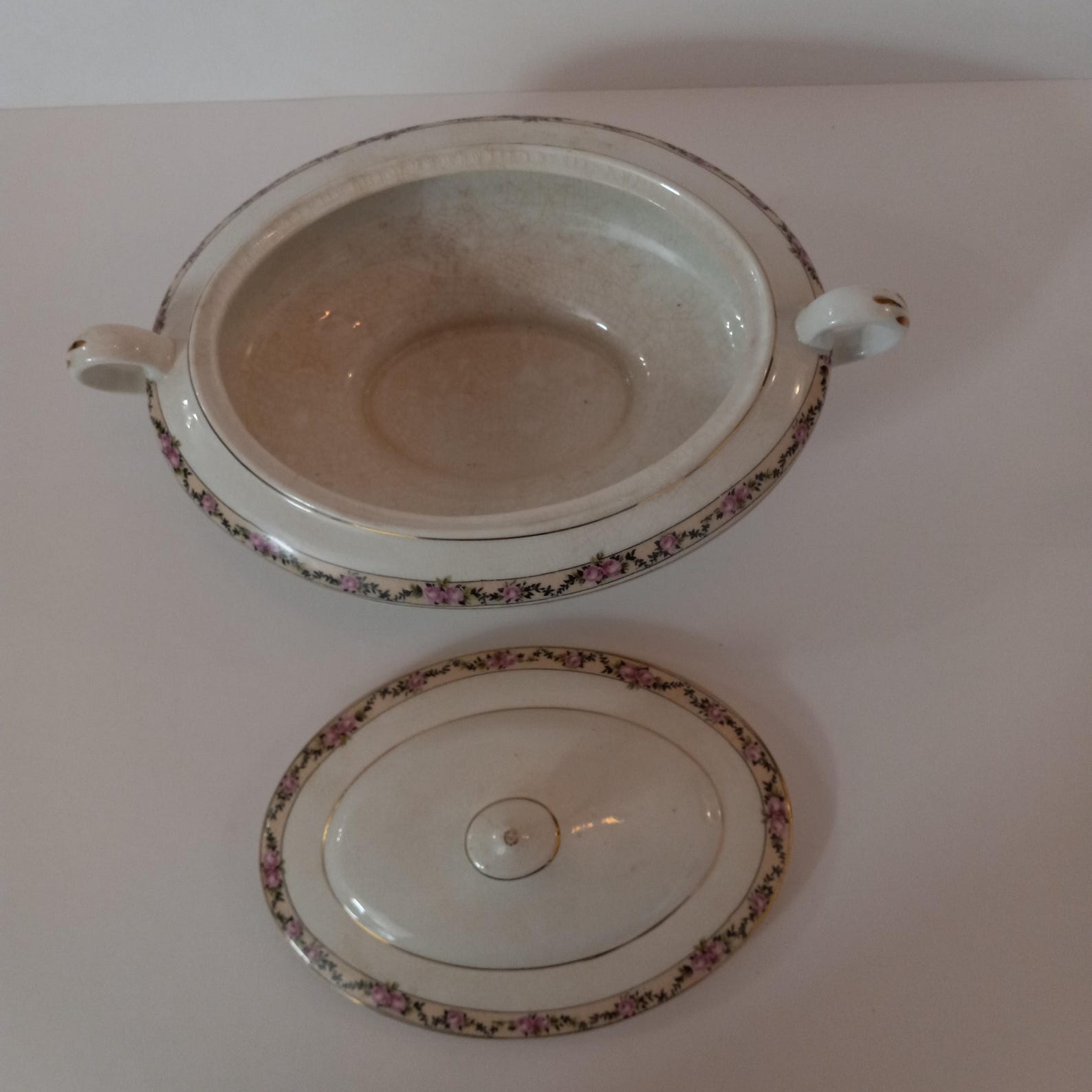 Antique Knowles, Taylor & Knowles Casserole: Semi Porcelain Soup Tureen ...