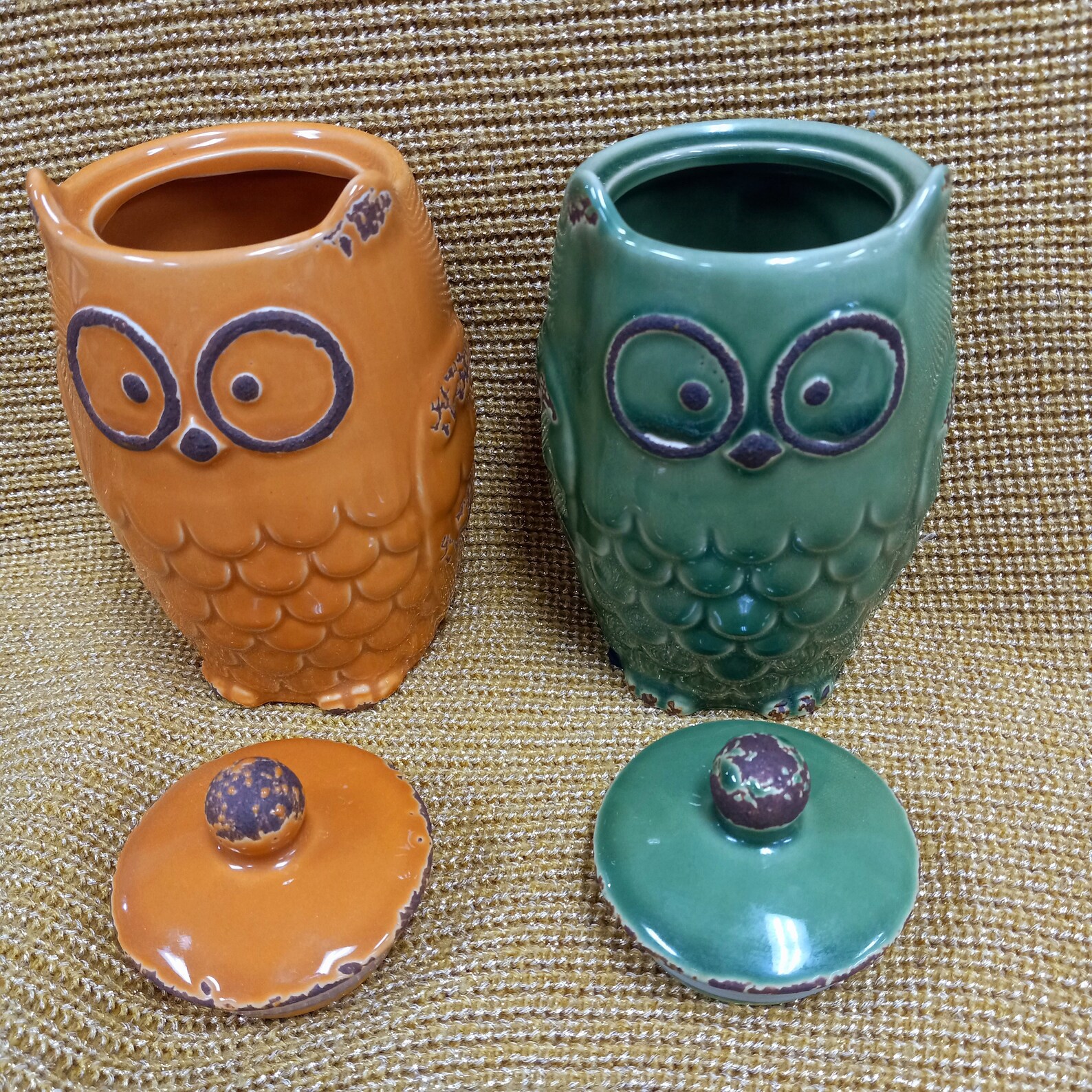 Vintage Owl Jar, Vintage Owl Canister, Owl Cookie Jar, Porcelain Owl ...