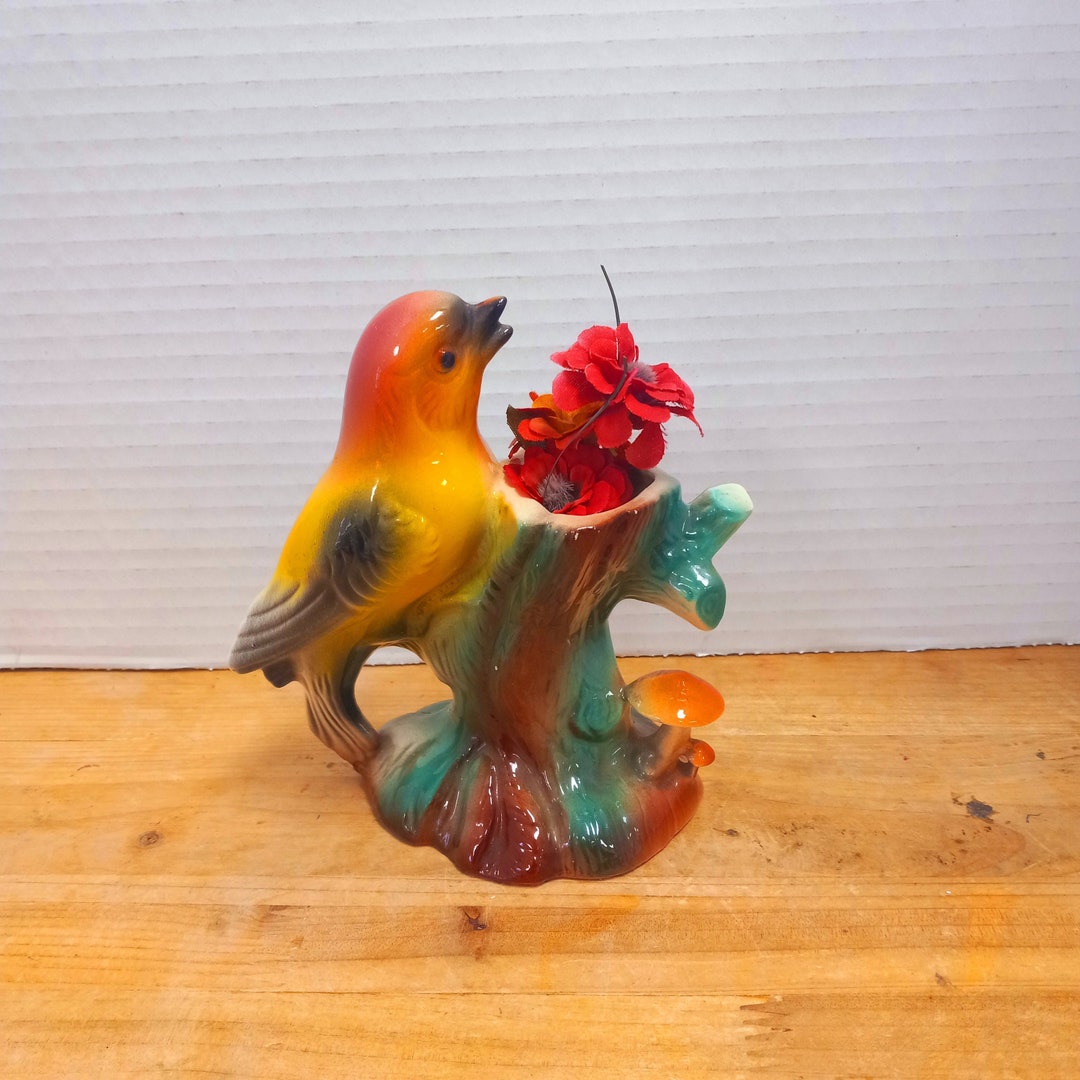 Vintage Maddux of California Figurine With Songbird, Songbird on Tree ...