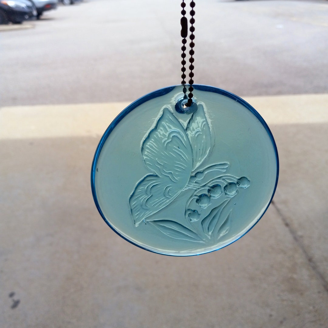 Blue Glass Butterfly Suncatcher, Glass Butterfly Suncatcher, Window ...