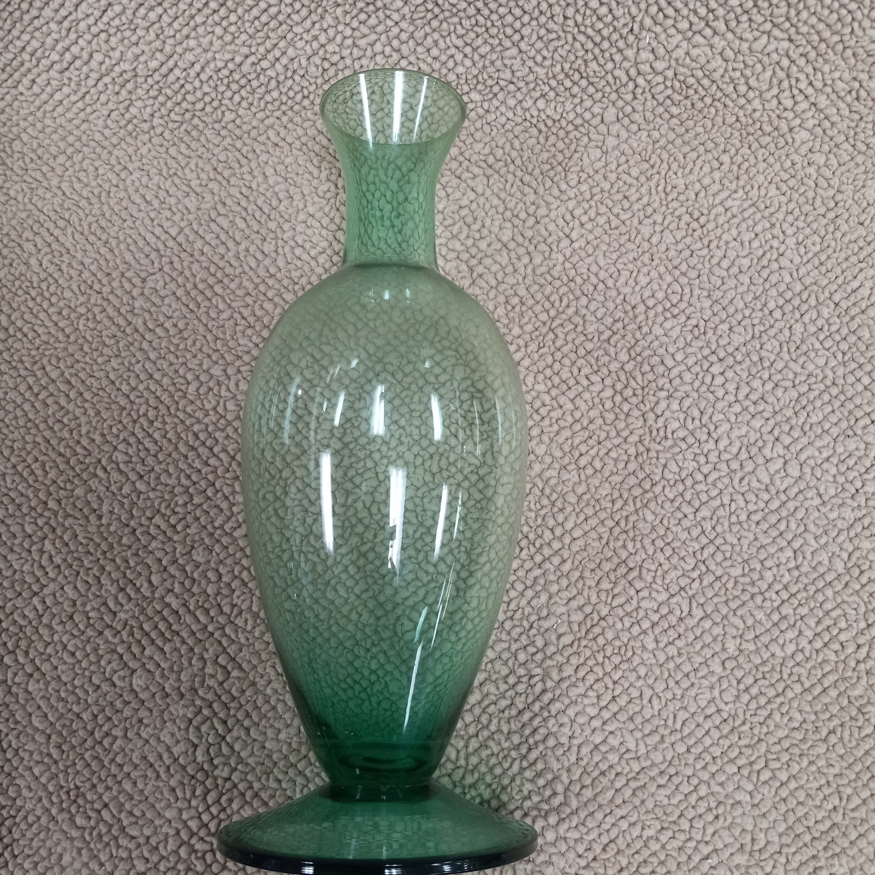 Mid Century Modern Light Green Glass Vase, MCM Green Glass Vase, Art ...