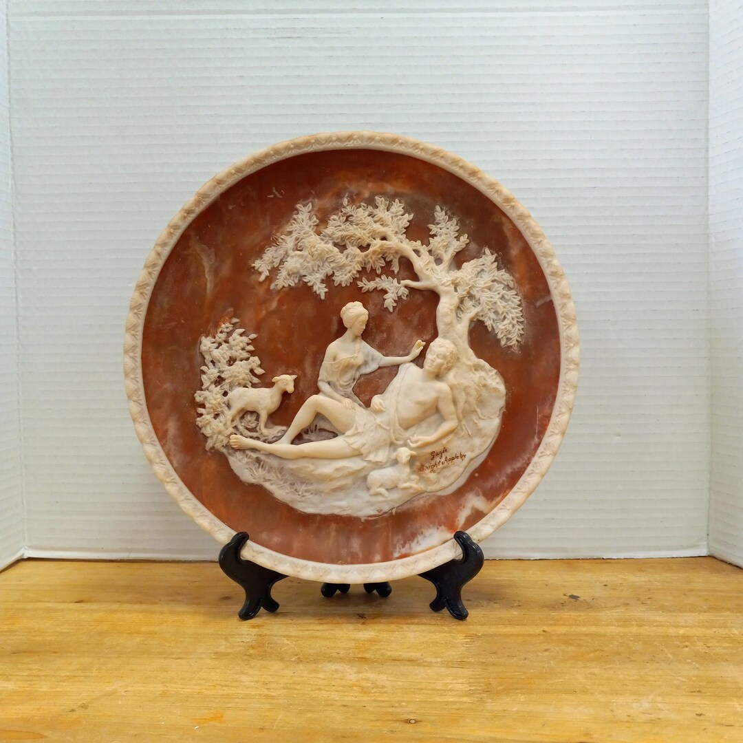 Vintage Art Deco Incolay Wall Plate A Thing of Beauty, Incolay ...