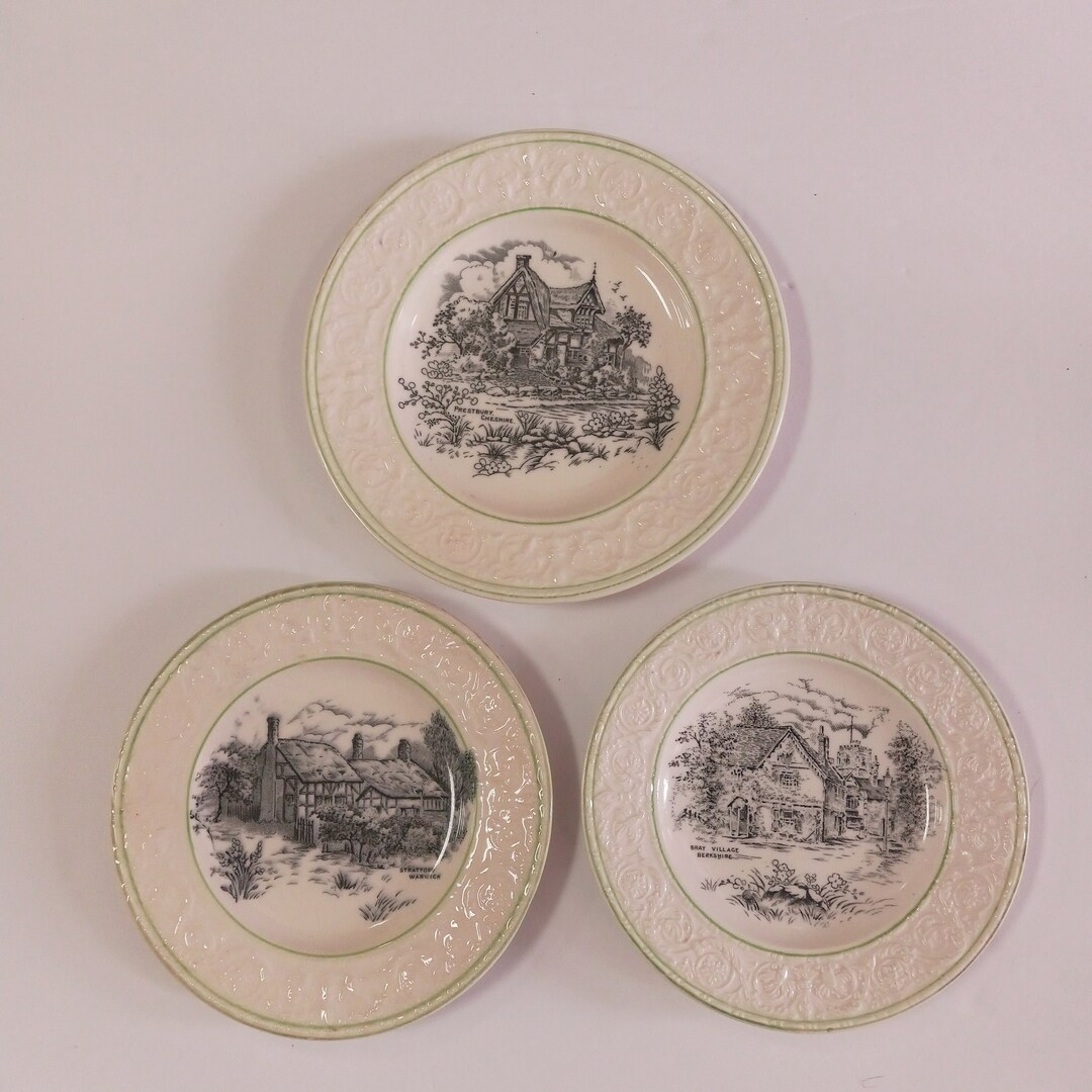 Vintage Devon Ware Plates: Fieldings British Scenes, Set of 3 - Etsy