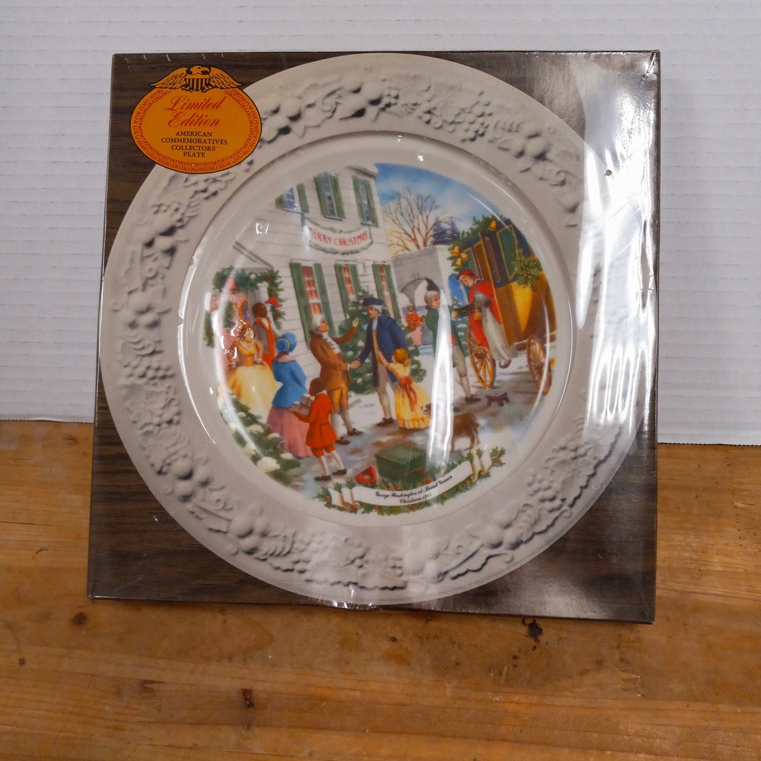 Vintage George Washington Christmas Plate: Homer Laughlin American ...