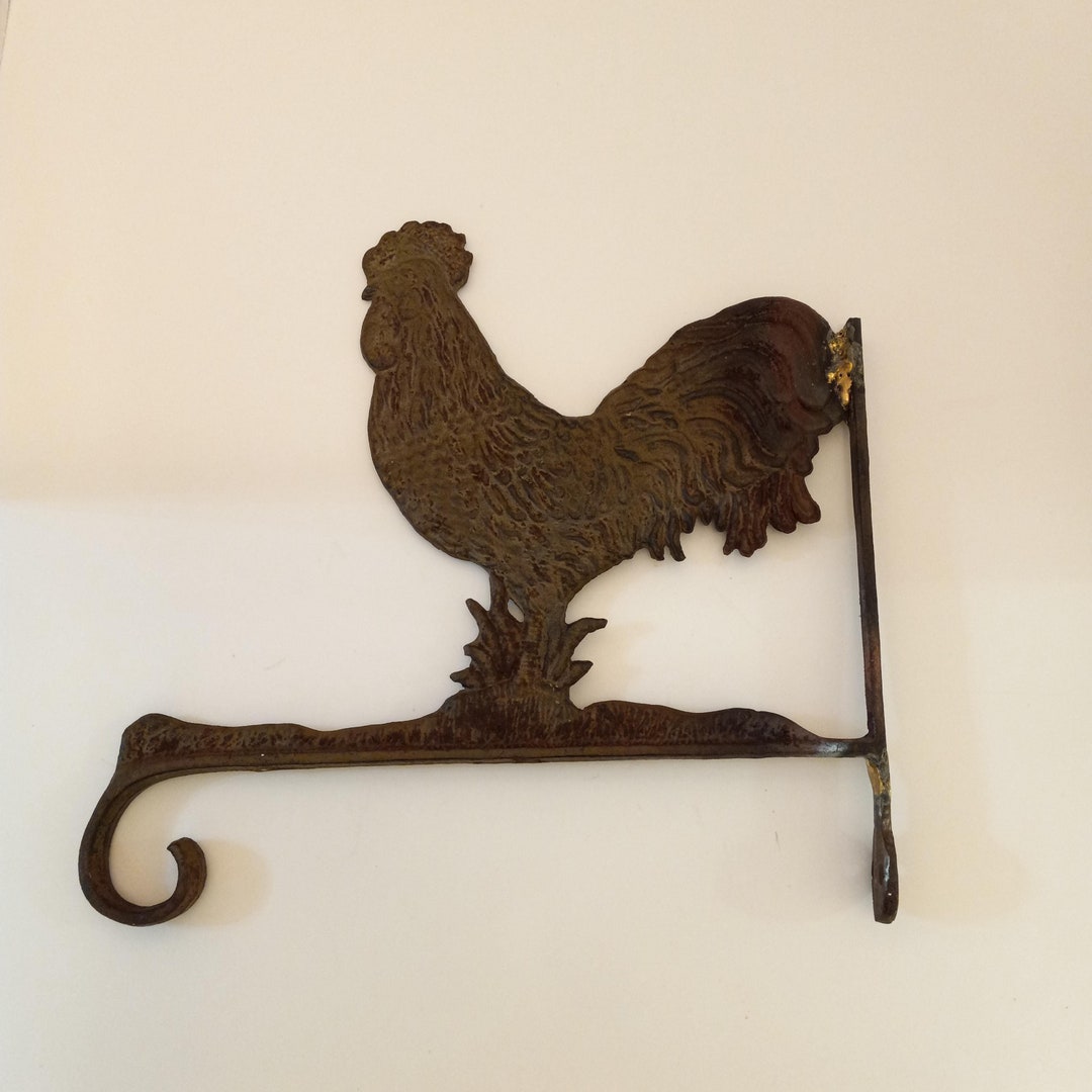 Cast Iron Rooster Hook: Vintage Farmhouse Garden Decor - Etsy