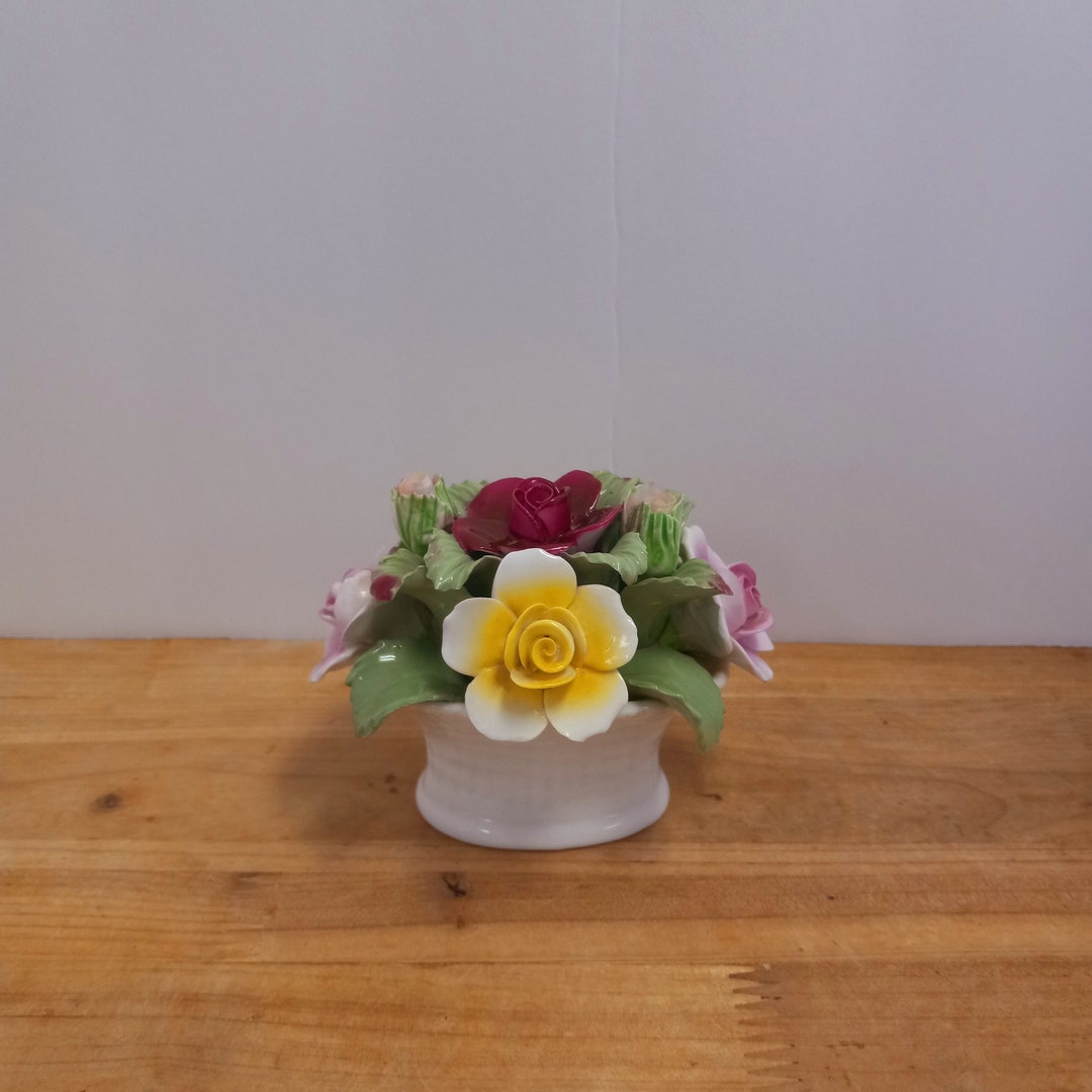 Vintage Aynsley June Rose Porcelain Flower Basket Figurine - Etsy