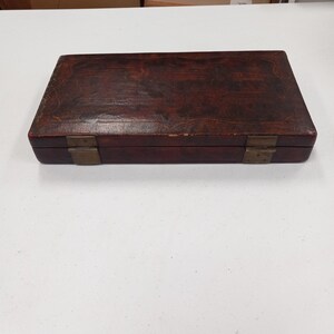 Antique Chinese Presentation Box Hide Covered With Figural Scenes ...