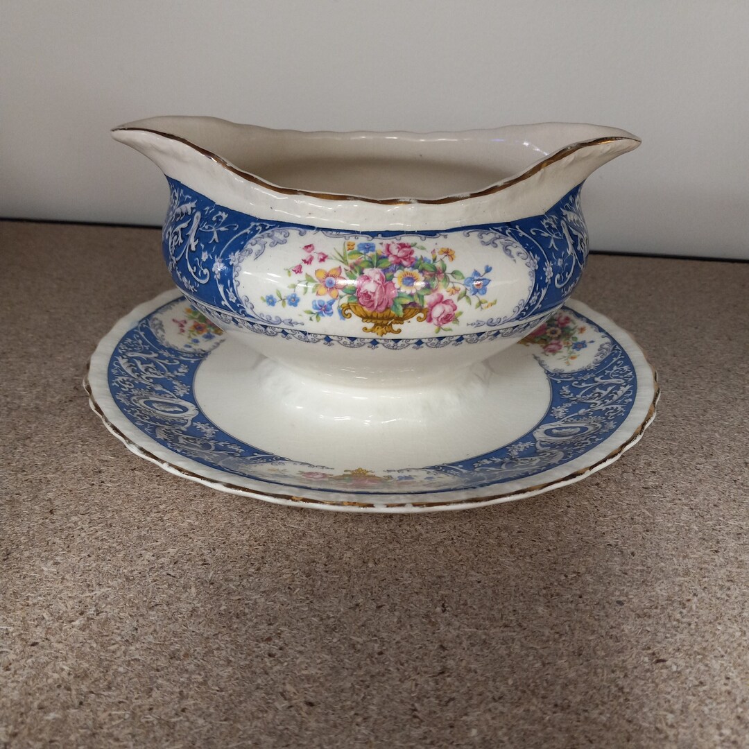 Myott Gravy Boat W/t Underplate, Vintage Myott Gravy Boat, Farmhouse ...