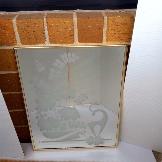 Frosted Glass Mirror Art Frosted Glass Mirror Etsy