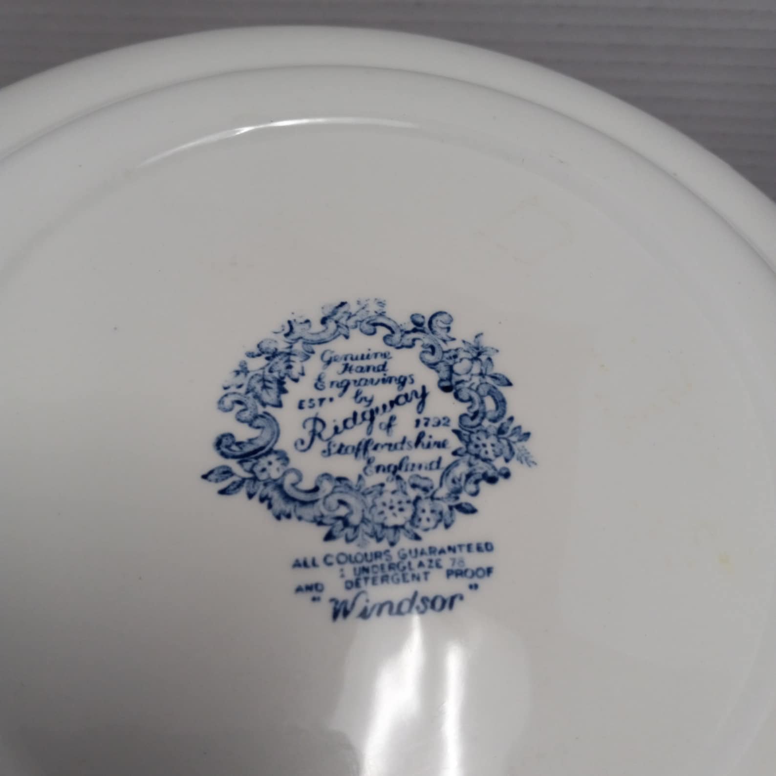 Vintage Ridgway Windsor Dinner Plate, Ridgway Windsor Blue Tranferware ...
