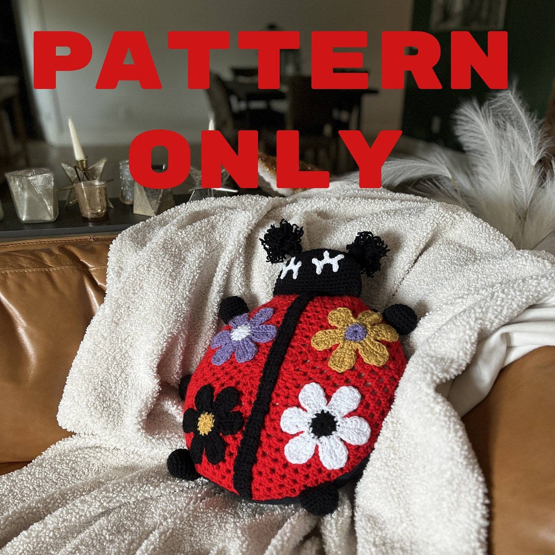 Crochet Ladybug Throw Pillow Pattern - Etsy