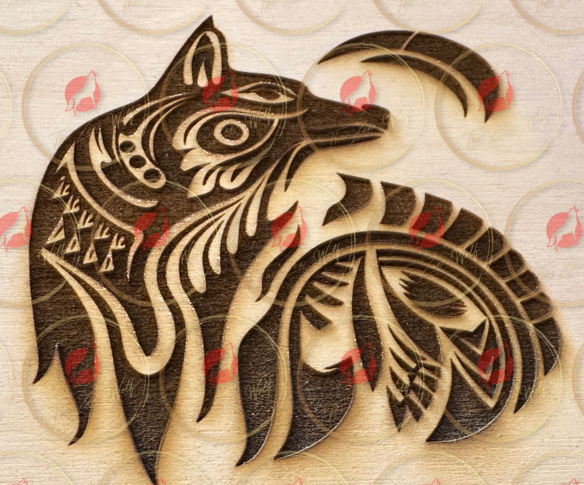 Tribal Wolf Haida Wolf Howling Wolves Laser Ready - Etsy