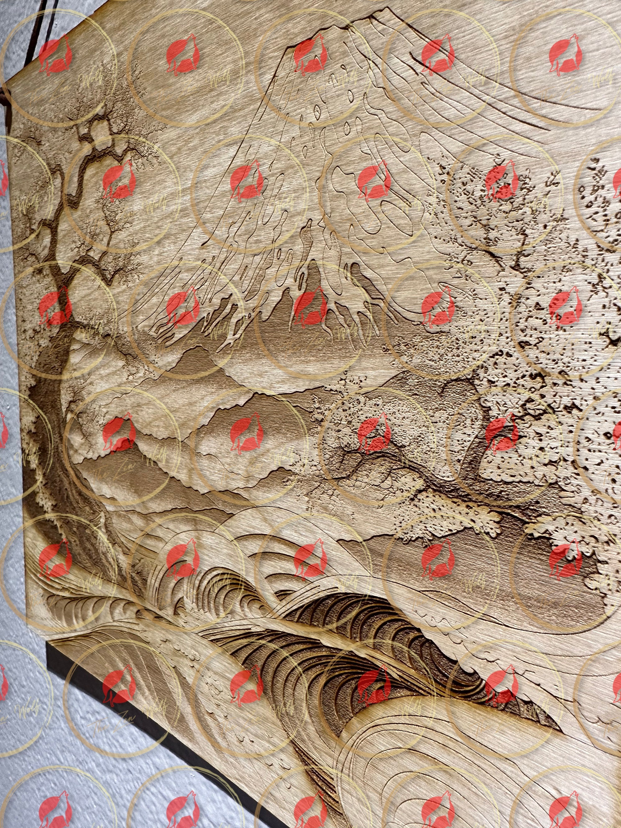 Japanese Woodblock Wave - 3D Laser File, Laser Ready, Glowforge ...