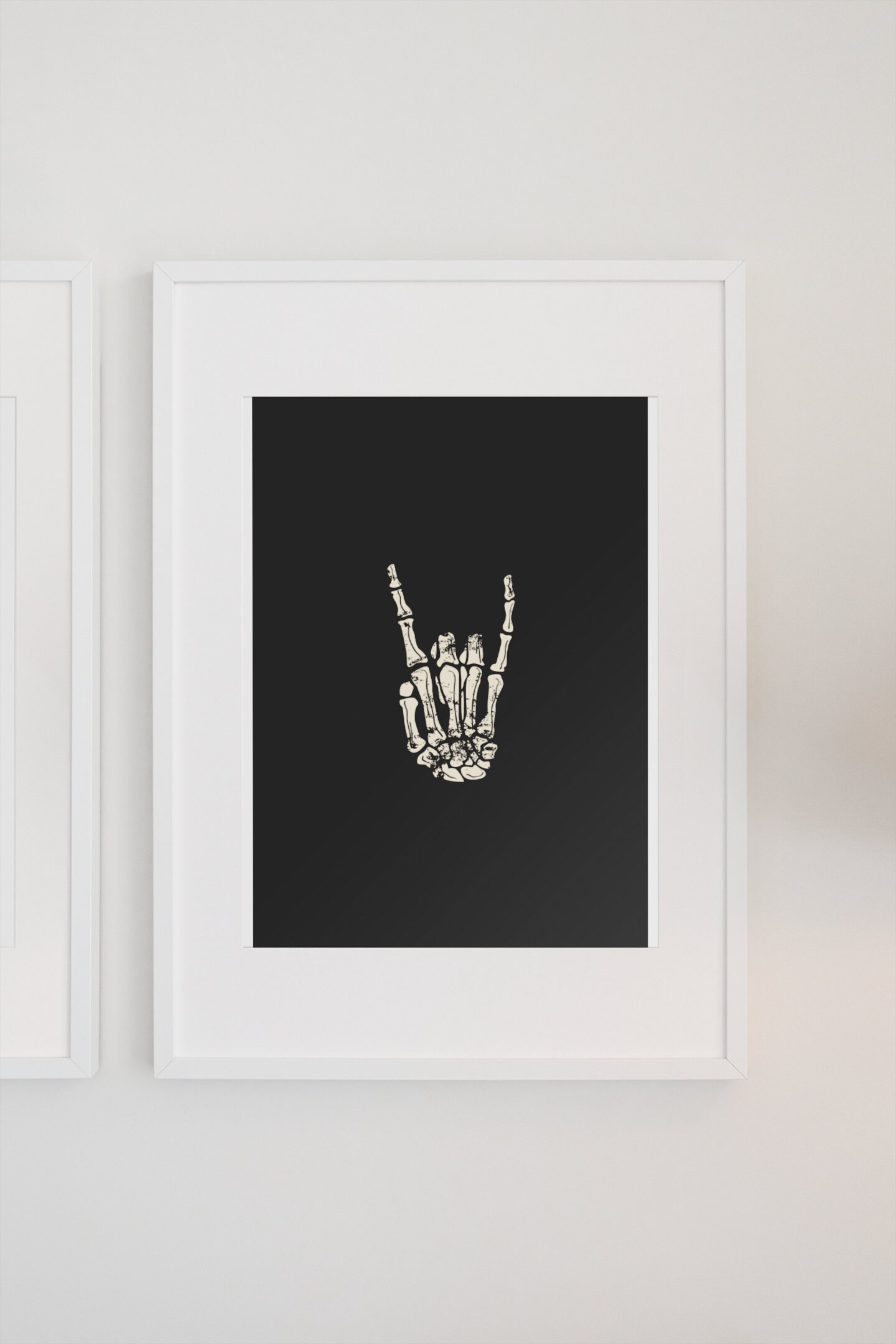 Skeleton Rock on Art Print | Halloween Gothic Decor | Skeleton Hand ...