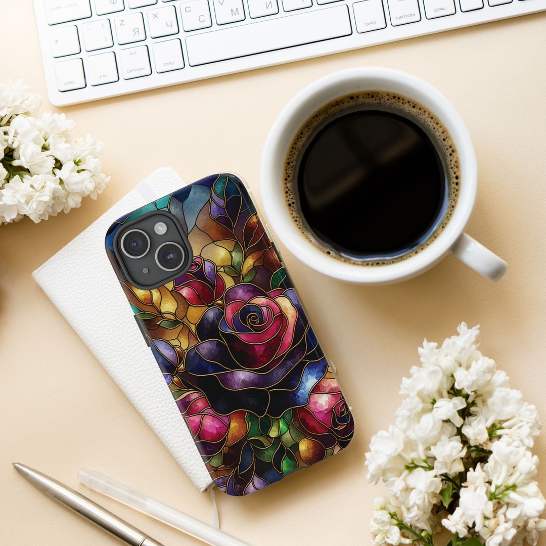 Rose Phone Case Stained Glass Print/illusion Tough Phone Case for ...