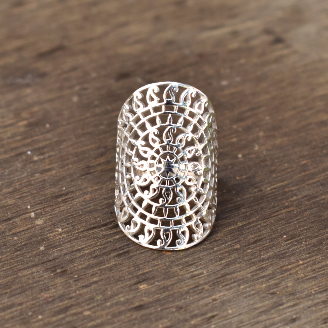 925 Sterling Silver Mandala Ring, Sterling Silver Ring, Mandala Ring ...