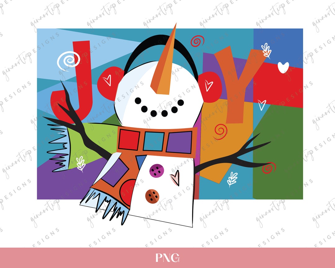 Christmas Clipart, Printable, SNOWMAN, Joy - Clip Art - Digital ...