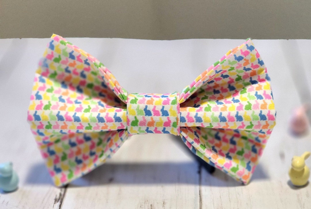 Bunny Dog Bow Tie | Easter Bow Tie With Mini Bunnies | Over the Collar ...
