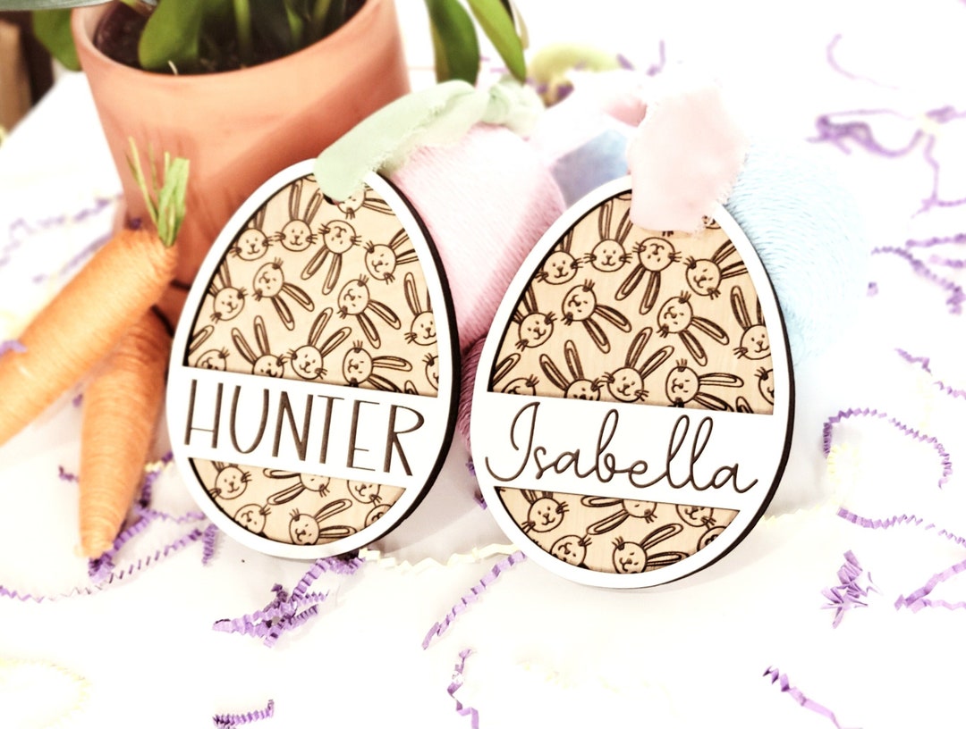 Easter Name Tags | Custom Wood Easter Basket Names| Easter for Kids ...