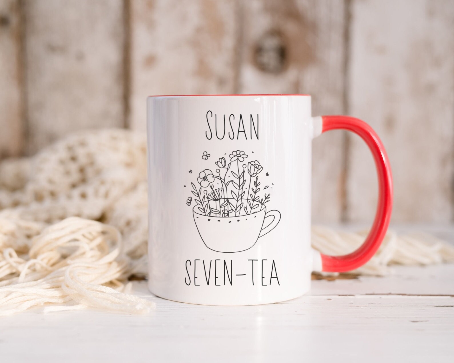 Seven Tea Mug Wildflower 70th Birthday Mug Personalized Gift - Etsy