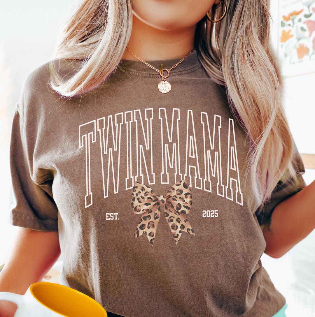 Twin Mama Shirt, Leopard Coquette Mama Shirt for Mothers Day Gifts ...