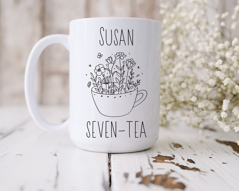 Seven Tea Mug Wildflower 70th Birthday Mug Personalized Gift - Etsy