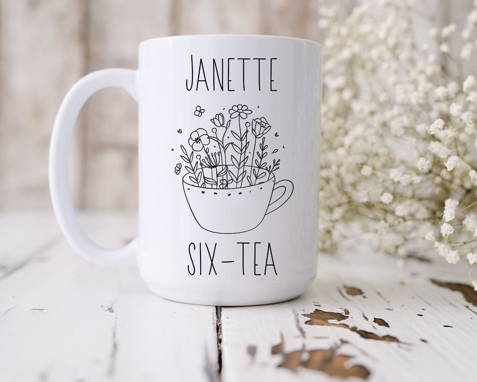 Six Tea Mug, Funny 60th Birthday Mug, Personalized Gift for 60th ...
