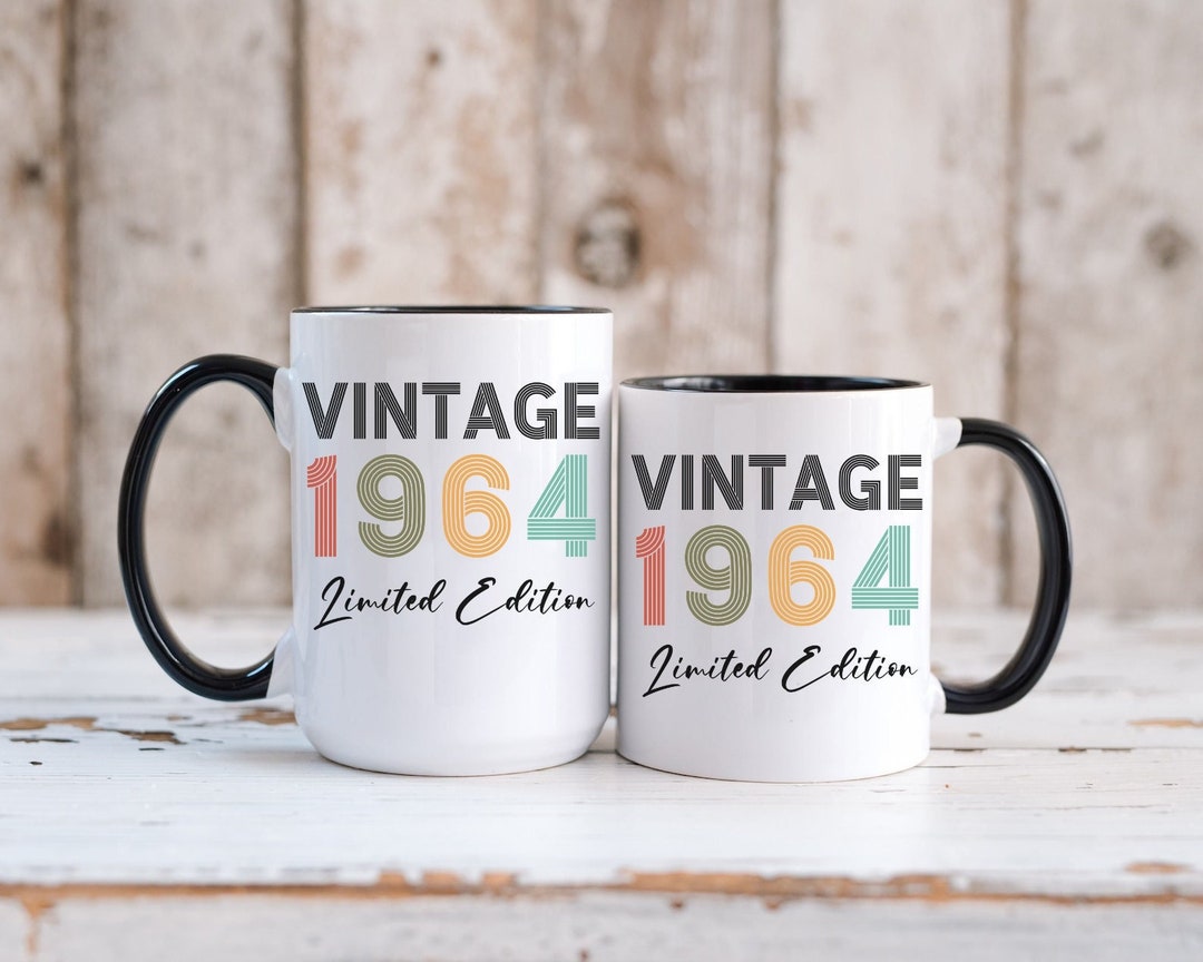 60th Birthday Mug, Vintage 1964 Mug, 60th Birthday Gift for Women, 60th ...