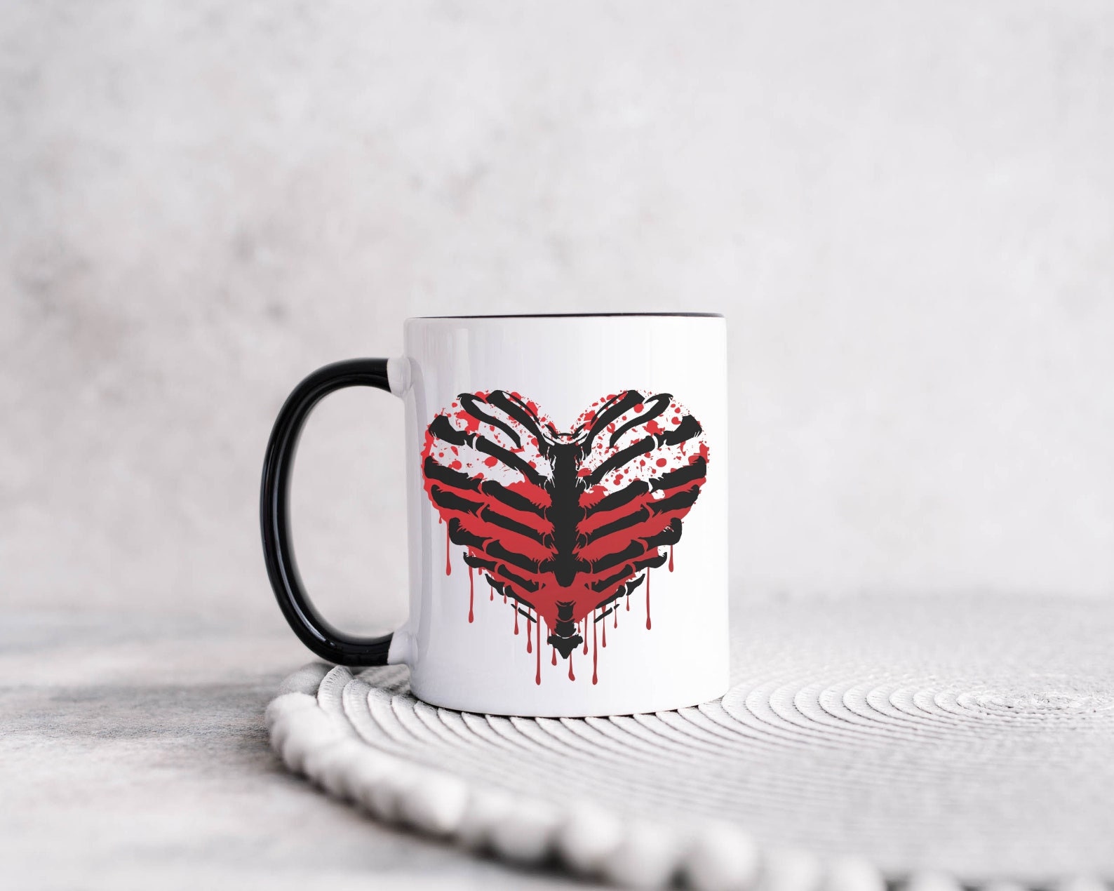 Heart Rib Cage Skeleton Blood Chest Velentine's Mug Goth - Etsy