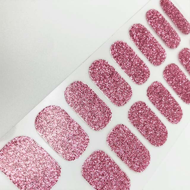 Light Pink Glitter Nail Wraps, Glitter Nail Polish Stickers, Glitter ...