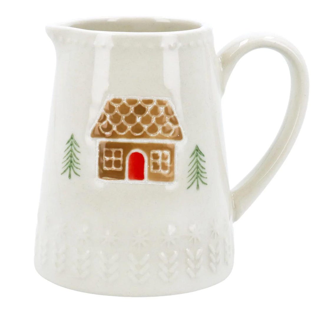 Ceramic Mini Jug With Gingerbread House, Christmas Gift, Tea, Coffee ...