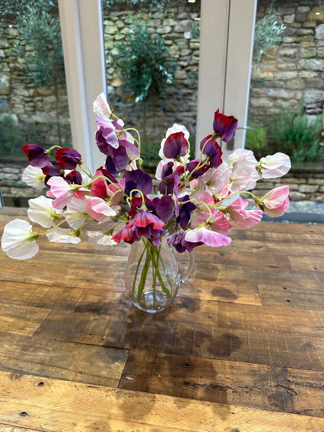 5 Stem Artificial Mixed Sweet Pea Bunch | Faux Bouquet | DIY Florals ...