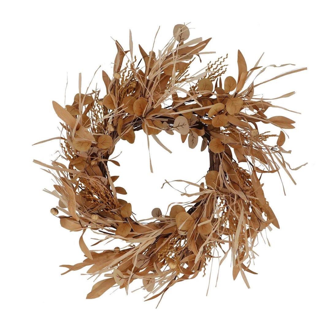 Natural Wild Autumn Wreath, Gisela Graham, Rustic Grass Twig Door ...
