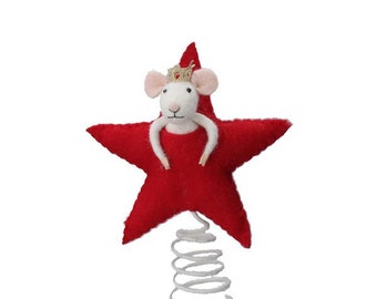 Christmas Mouse Tree Topper - Etsy