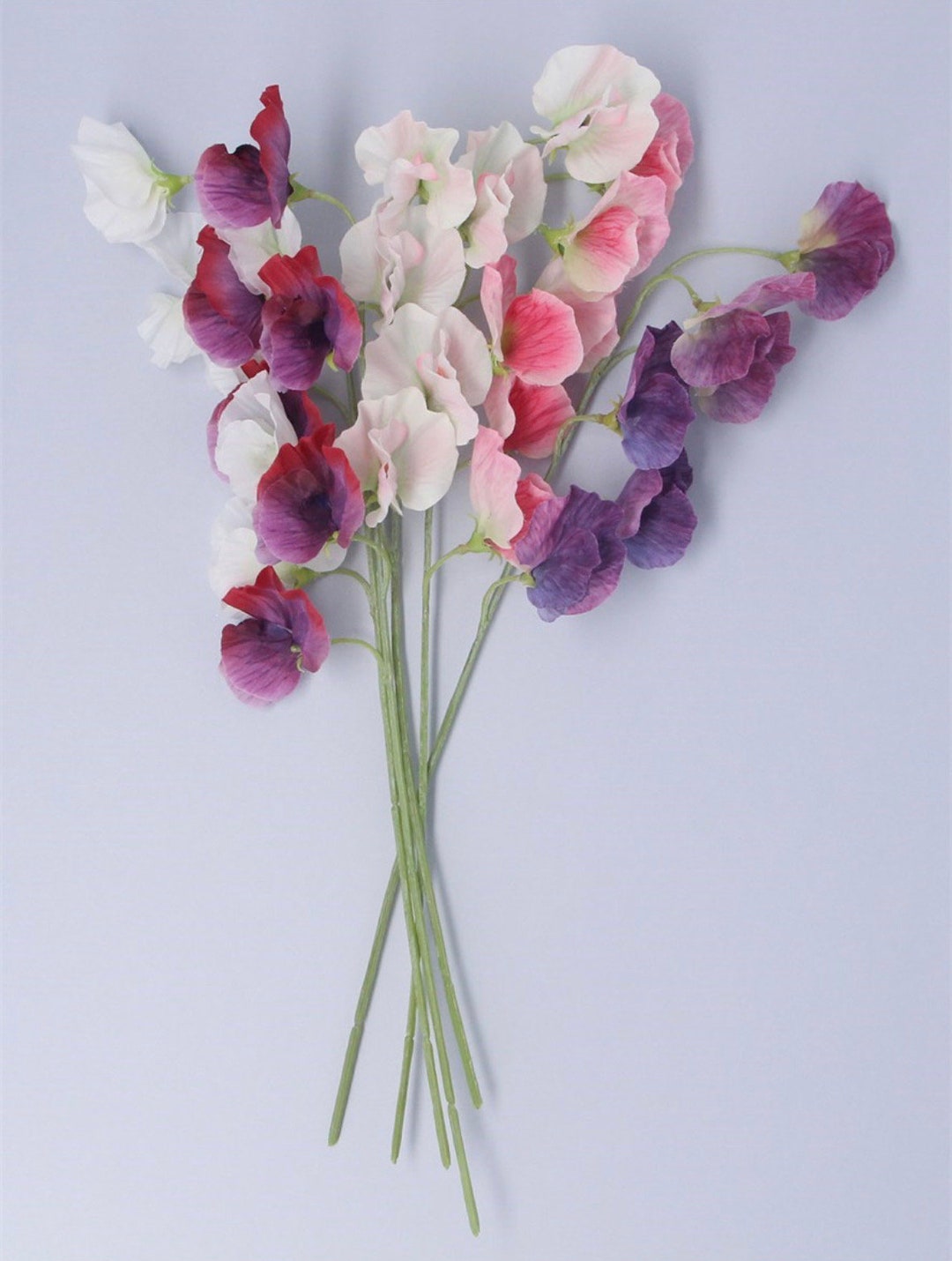 5 Stem Artificial Mixed Sweet Pea Bunch Faux Bouquet DIY Florals ...