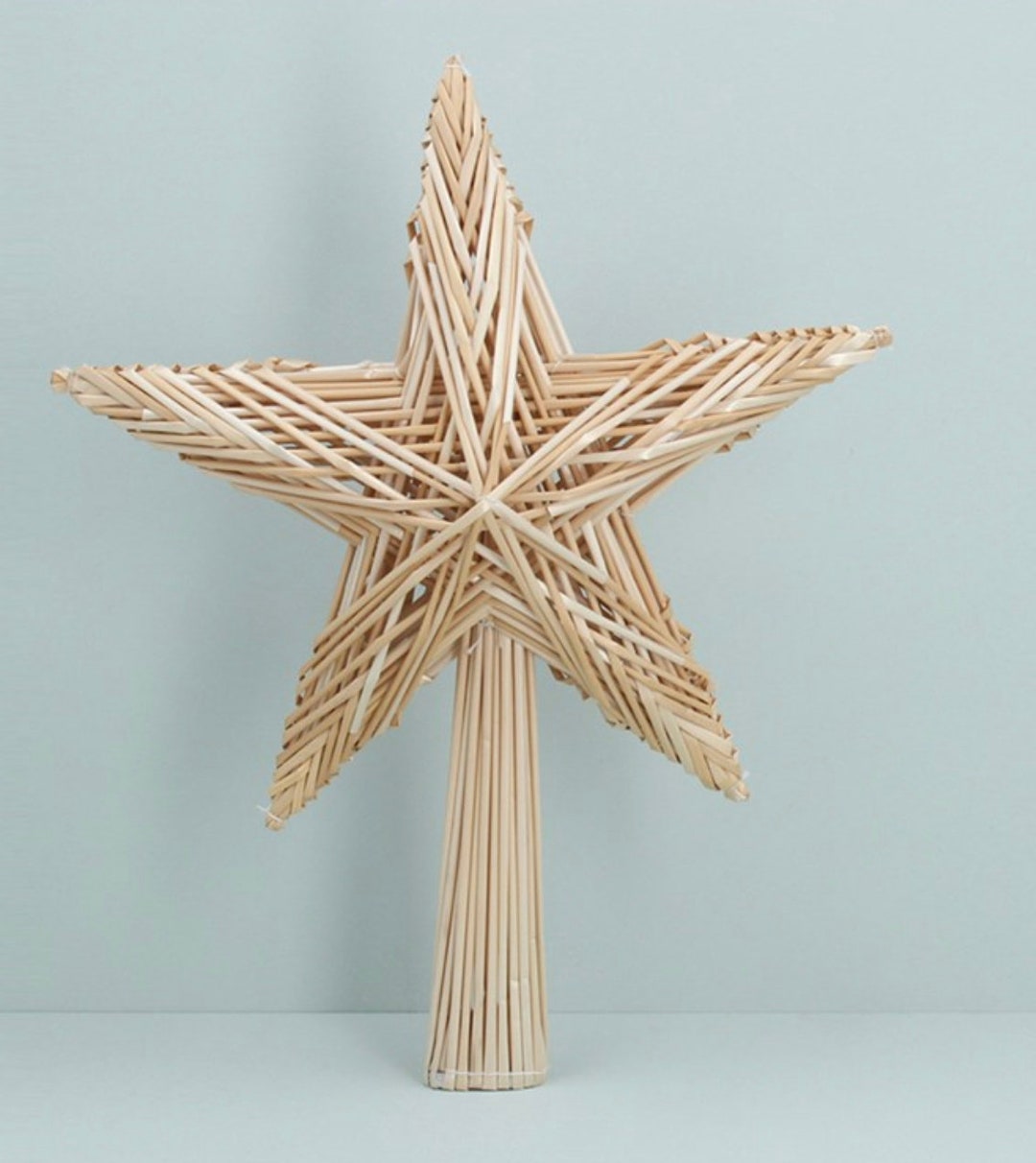 Natural Star Christmas Tree Topper, 36cm, Woodland, Cane, Nordic Scandi ...