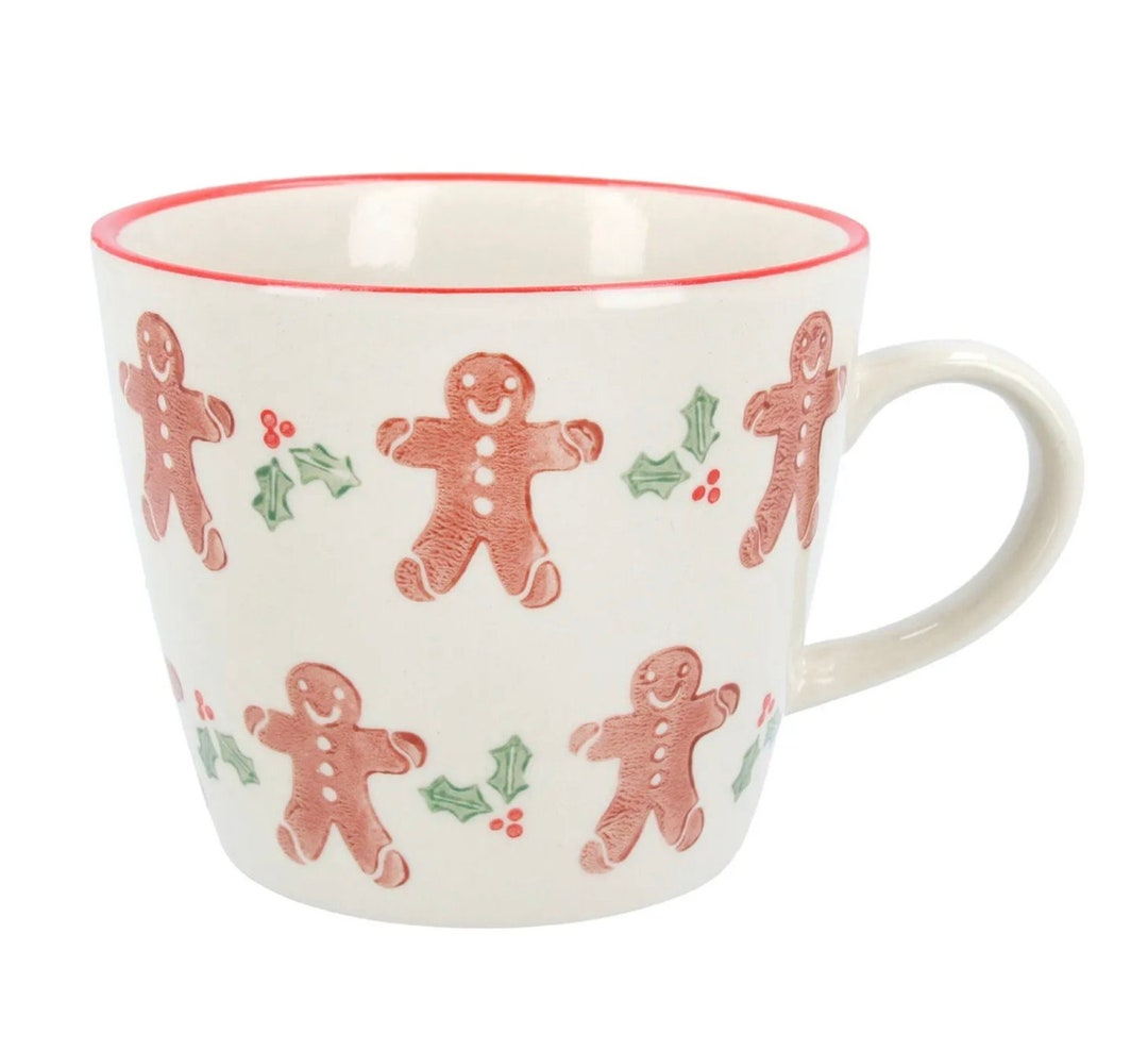 Stoneware Ceramic Gingerbread Man Christmas Mug, Tea, Coffee, Gisela ...