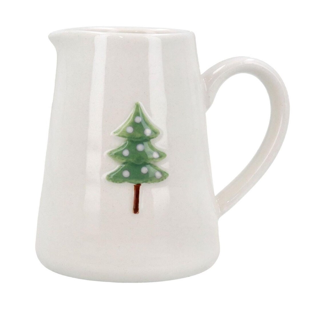Ceramic Mini Jug With Green Tree, Christmas Crockery, Tea, Coffee ...