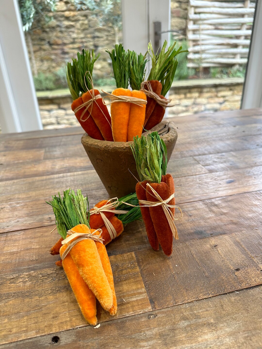 Bunch of Fabric Carrots, Set of 3 Velvet Orange Carrot, Easter ...