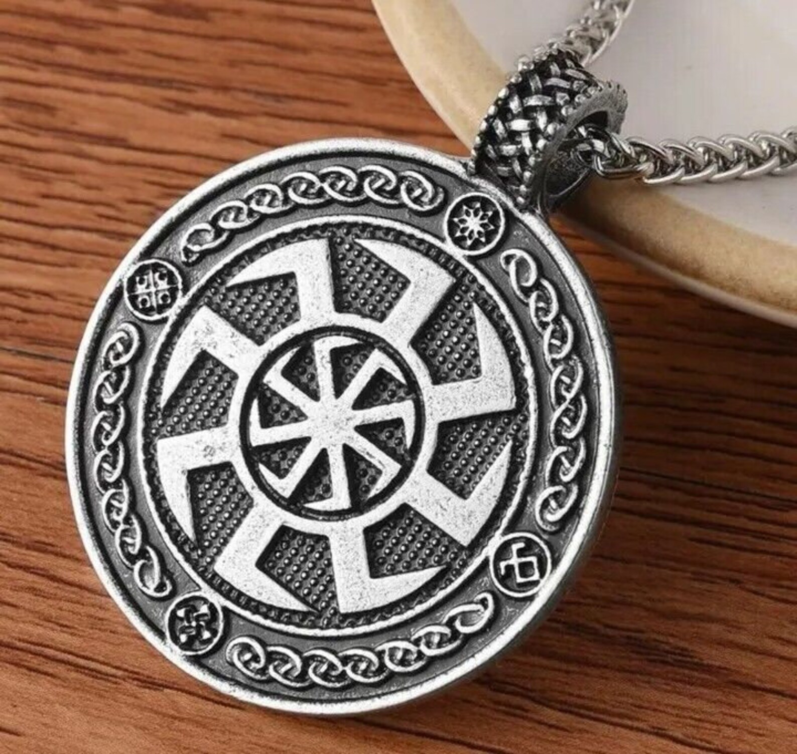 Slavic Sun Viking Shield Necklace Viking Slavic Round Shield - Etsy