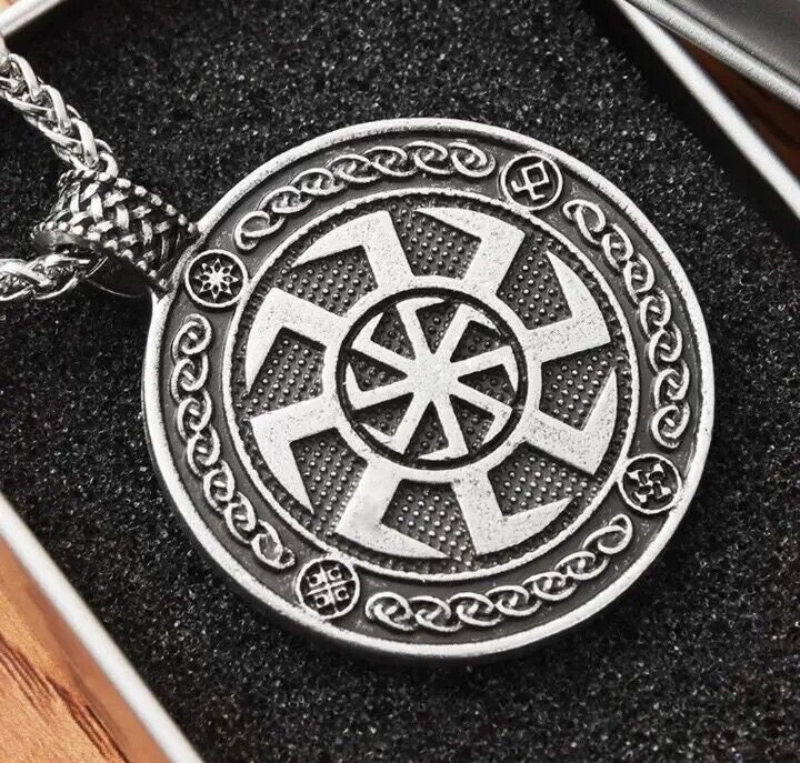 Slavic Sun Viking Shield Necklace Viking Slavic Round Shield - Etsy