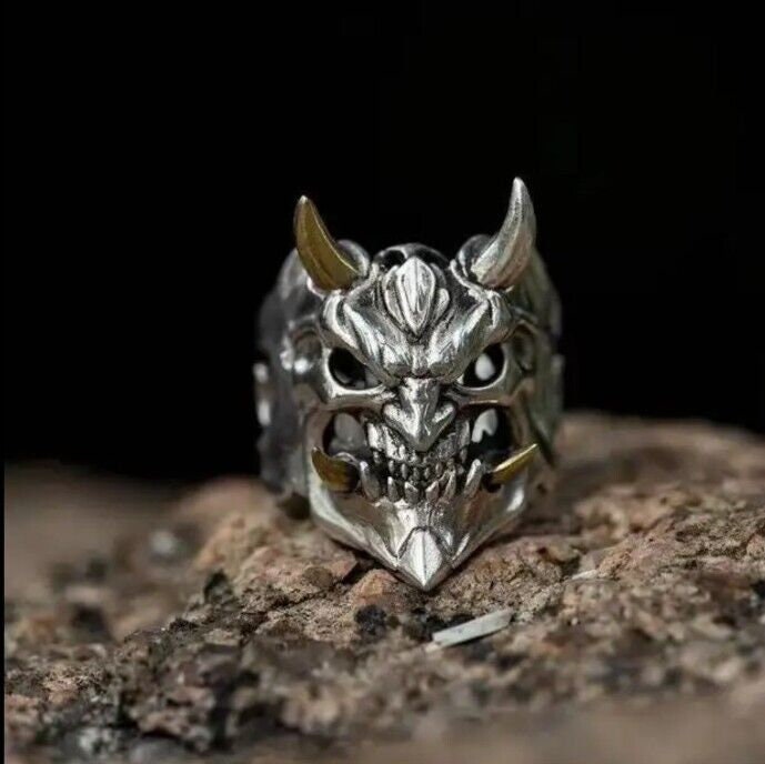 Japanese Hannya Devil Mask Statement Ring Oni Mask Hannya Ring - Etsy