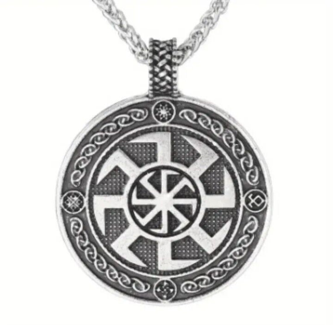 Slavic Sun Viking Shield Necklace Viking Slavic Round Shield - Etsy