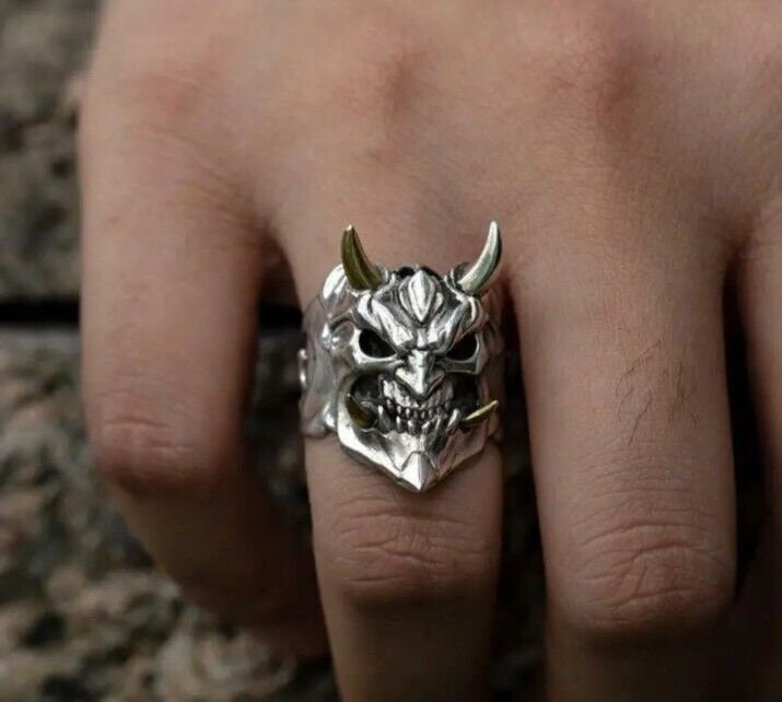 Japanese Hannya Devil Mask Statement Ring Oni Mask Hannya Ring - Etsy