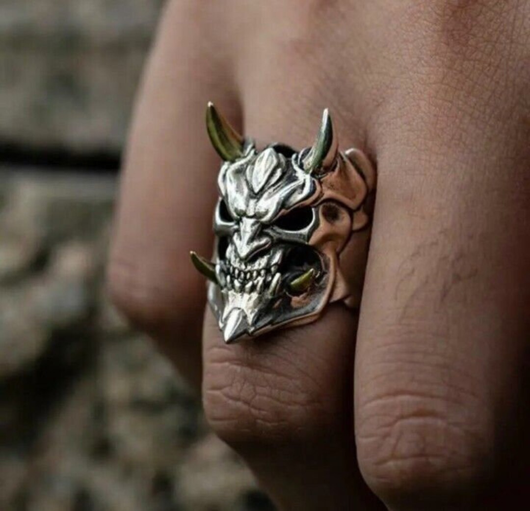 Japanese Hannya Devil Mask Statement Ring Oni Mask Hannya Ring - Etsy